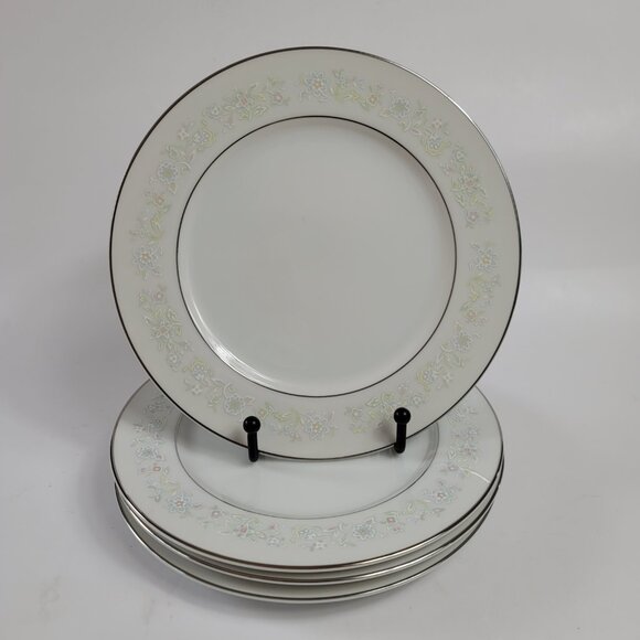 Sango | Dining | Four Sango China Angelique 378 Salad Plates White Pink ...